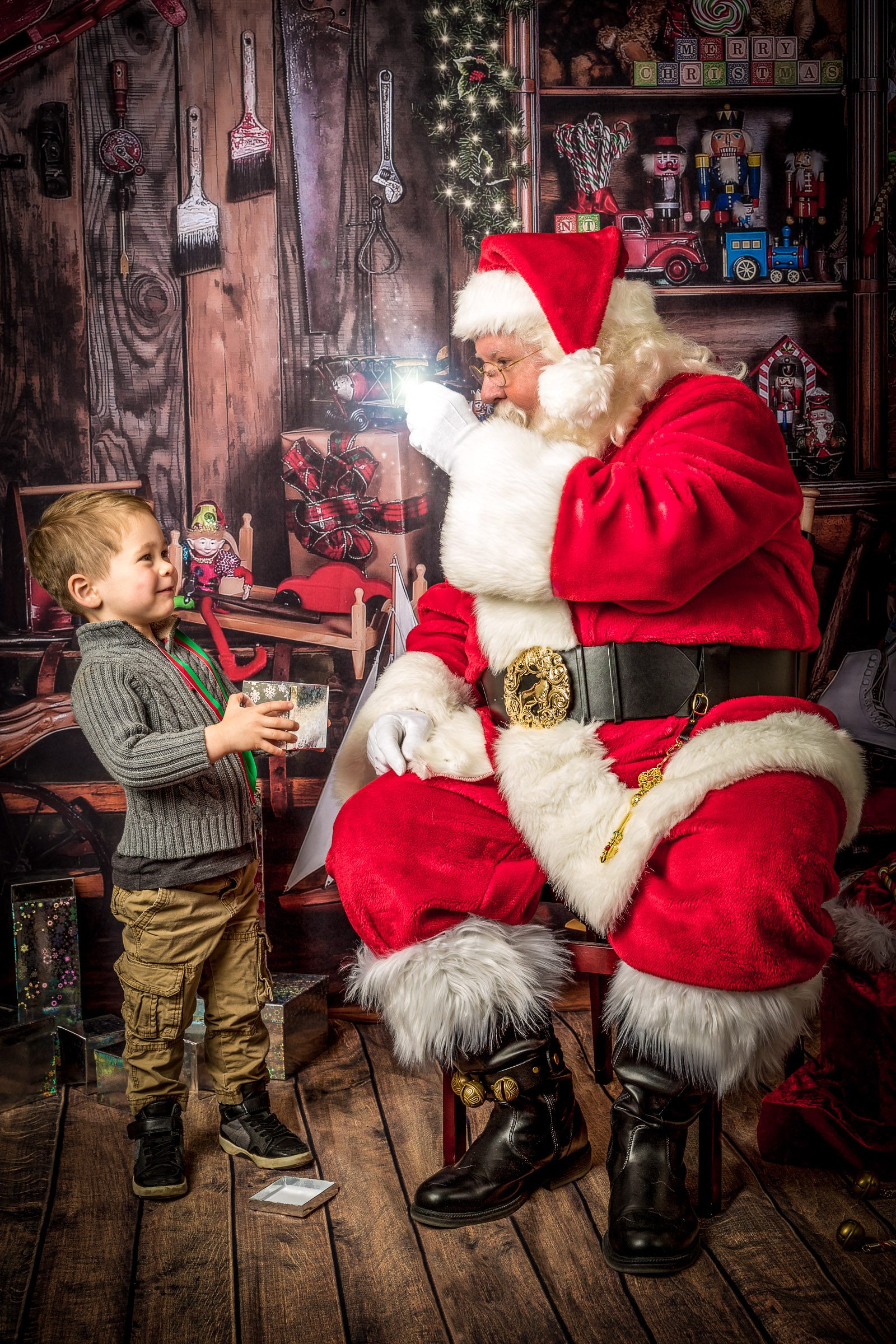 Logan and Santa - Client Galleries - Whitesell Portrait Art
